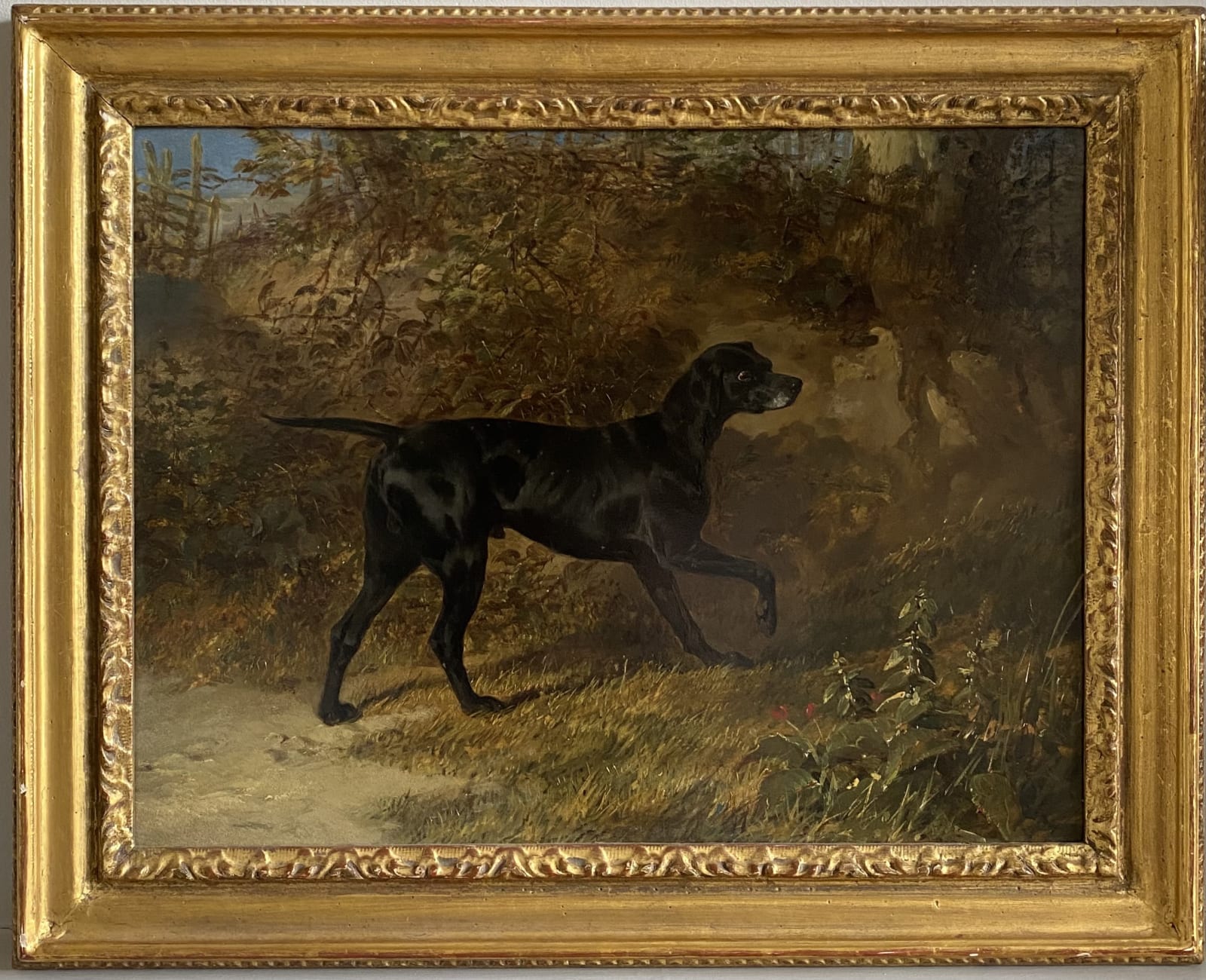 John Frederick Herring Senior (1795-1865), A black pointer in a ...