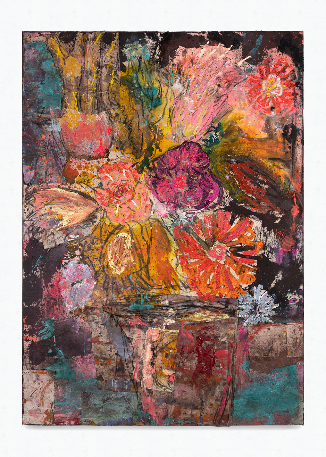 Daniel Crews-Chubb, Flowers (black, yellow, orange and blue), 2022 ...