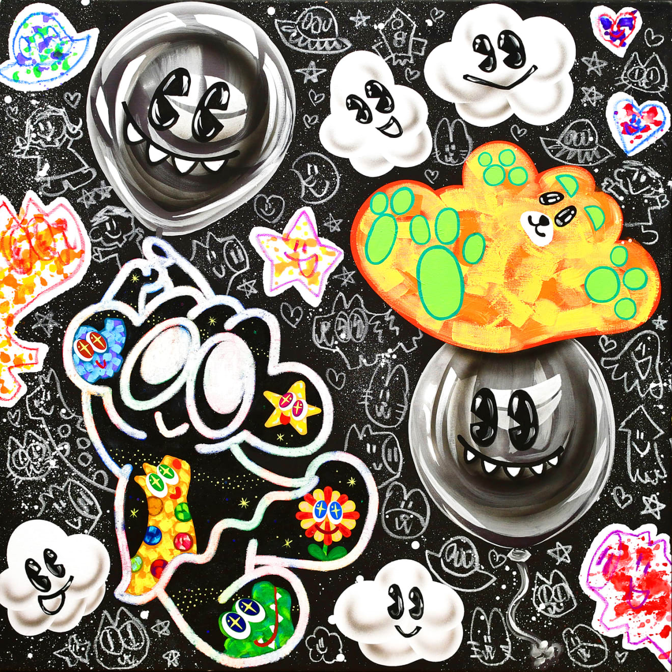 Yusuke Toda, YUM POM with Adorable Balloons, 2025 | Square One Gallery