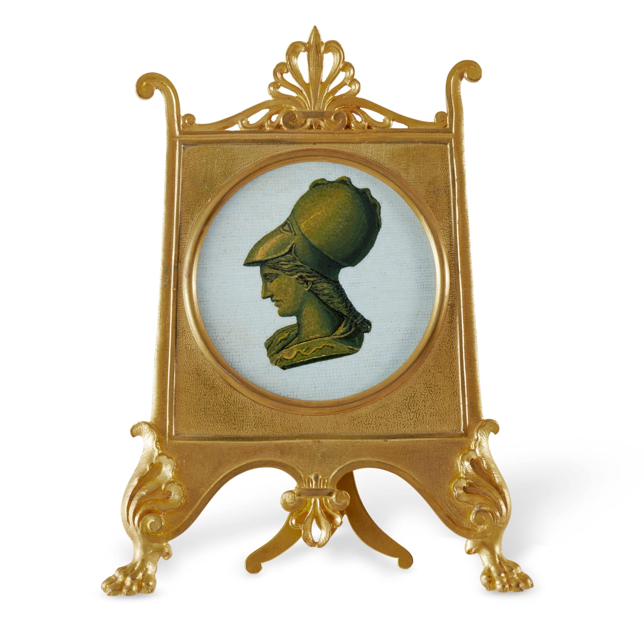 *, A micro mosaic plaque within a gilt metal easel , circa 1800 ...