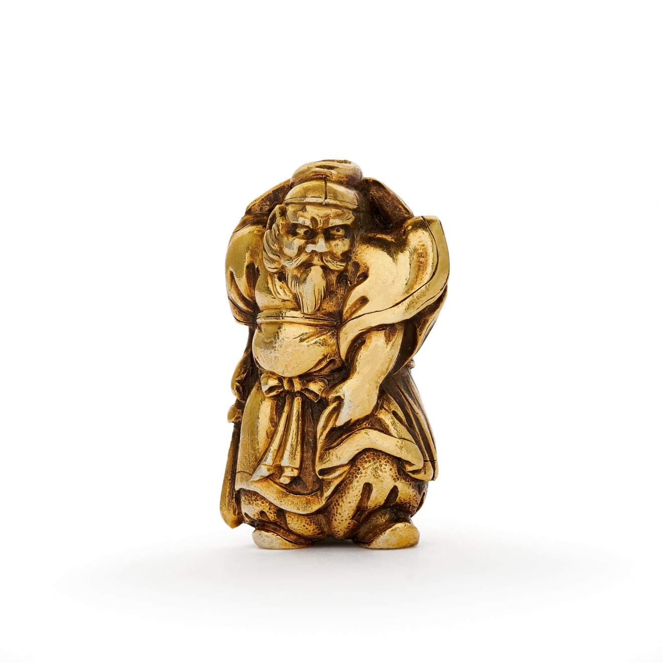 SERIZAWA RYUMIN, A very rare solid gold ojime of Shoki | Symbolic & Chase