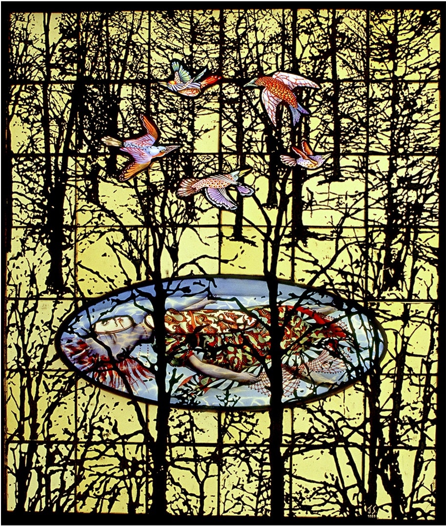 Judith Schaechter, Pale Oval, 1999 | Claire Oliver Gallery