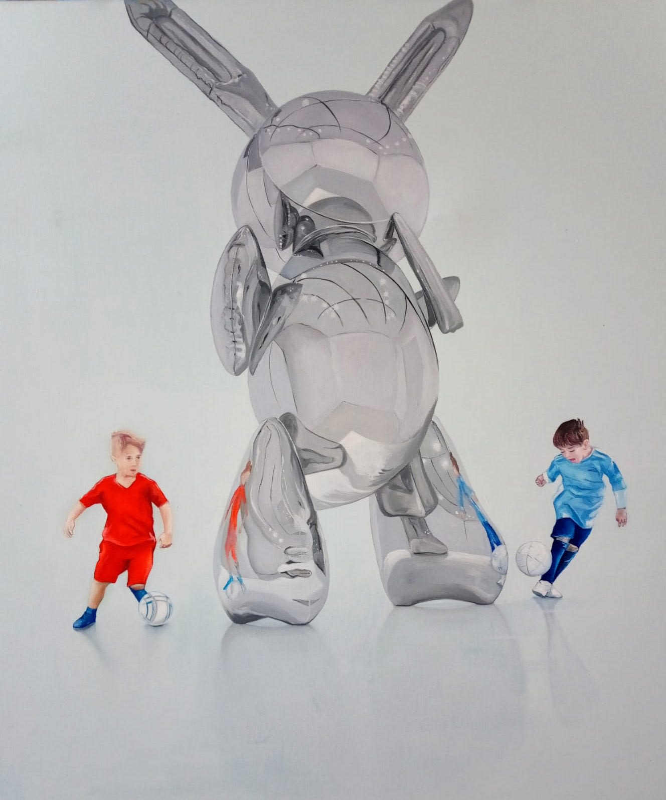 Victor Manuel Rondon, Kids Playing With Masters (Koons, Balloon Rabbit ...