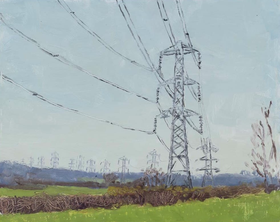 Danny Markey, Pylons, Early Morning, 2019 | The Redfern Gallery