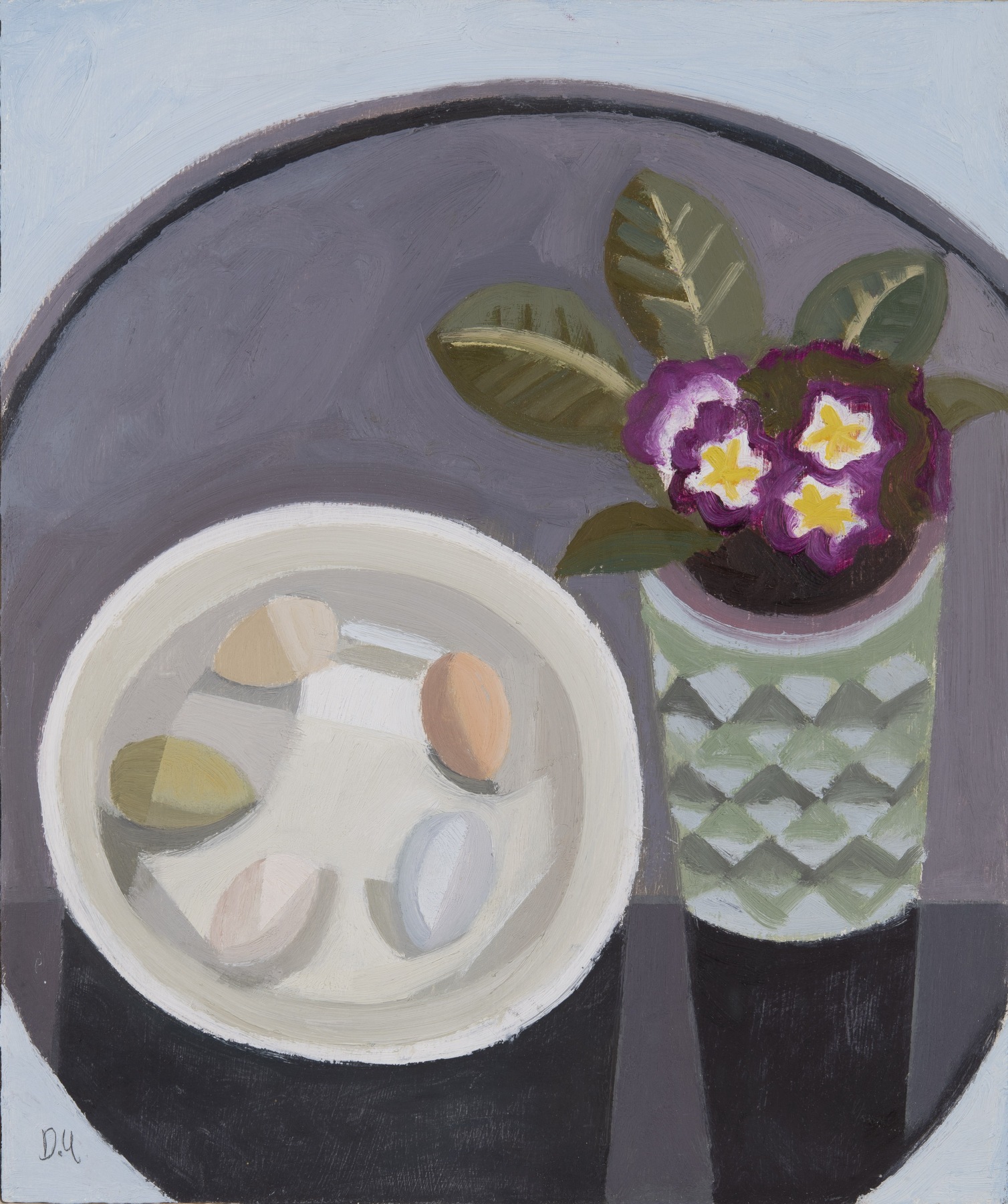 Debbie Urquhart, Primula and Eggs, 2024 | The Redfern Gallery