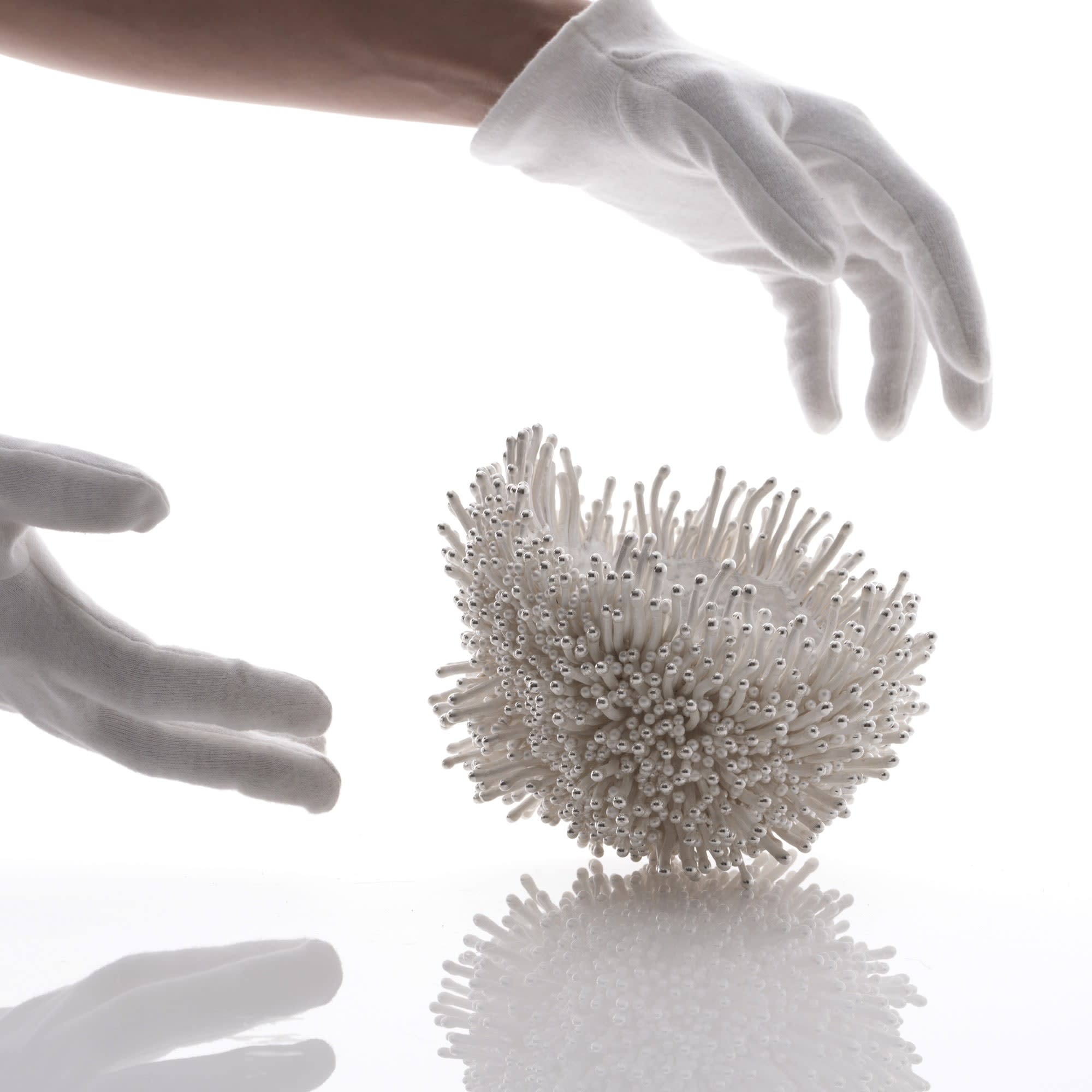 Junko Mori, Silver Organism, Rusty Ball Point, 2025 | Adrian Sassoon