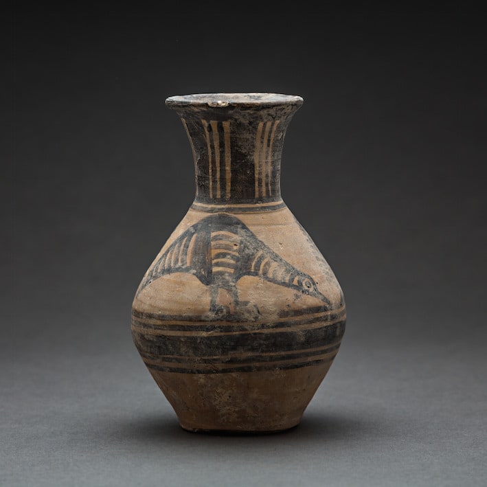 Indus Valley Terracotta Vase with Painted Zoomorphic Decoration ...