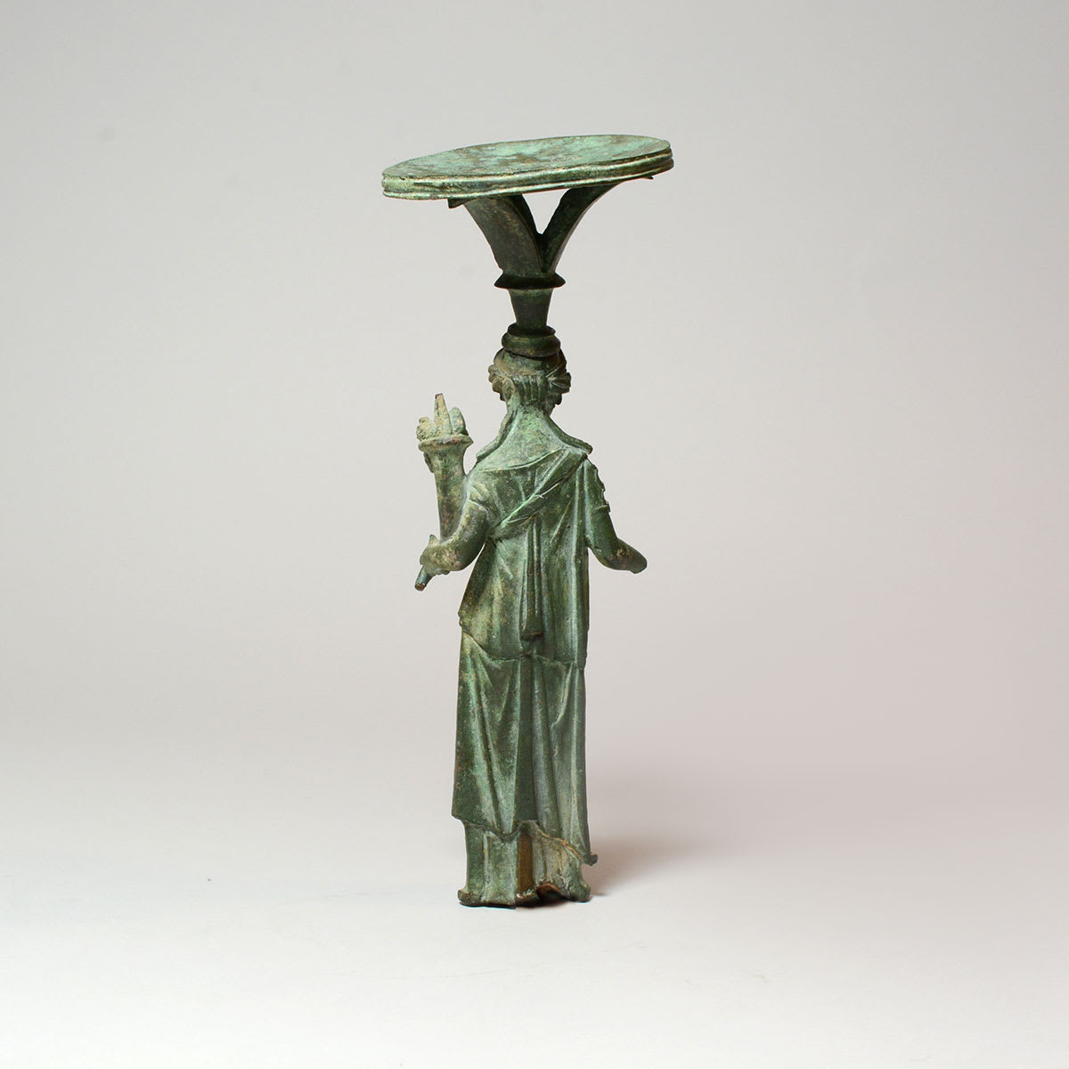 Roman Bronze Lamp Stand Depicting the Goddess Fortuna, 100 CE - 300 CE ...