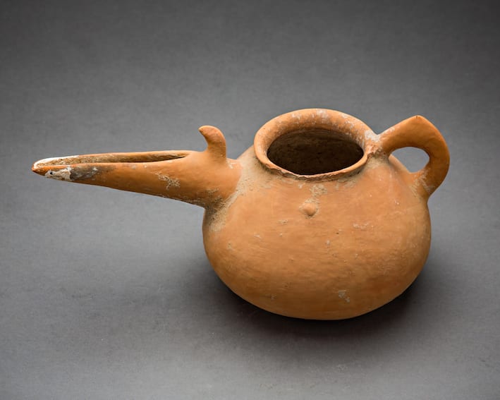 Terracotta Spouted Spherical Jug, 1200 BCE - 700 BCE | Barakat Gallery