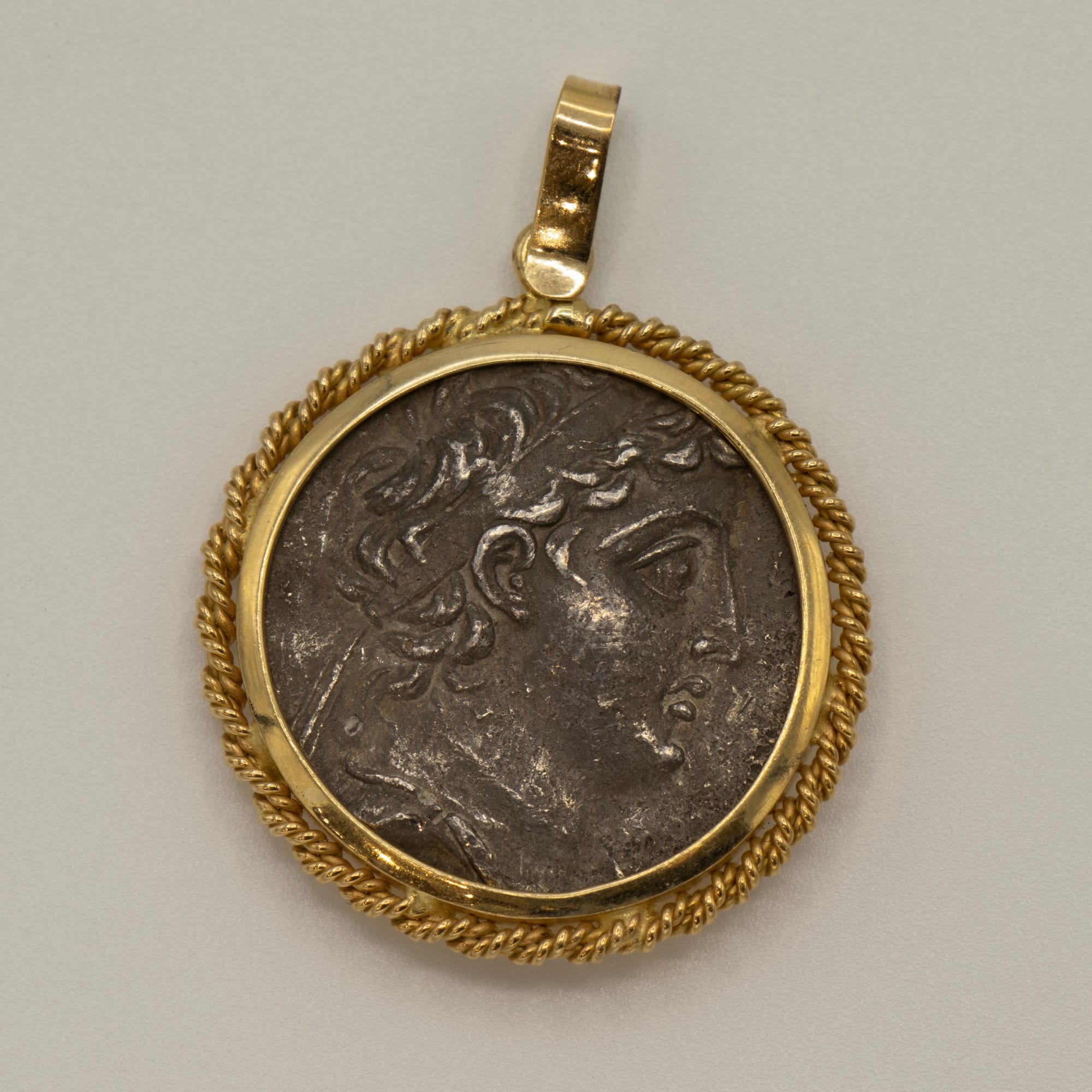 Silver Tetradrachm Of King Demetrios II Nicator Mounted in an 18kt Gold ...