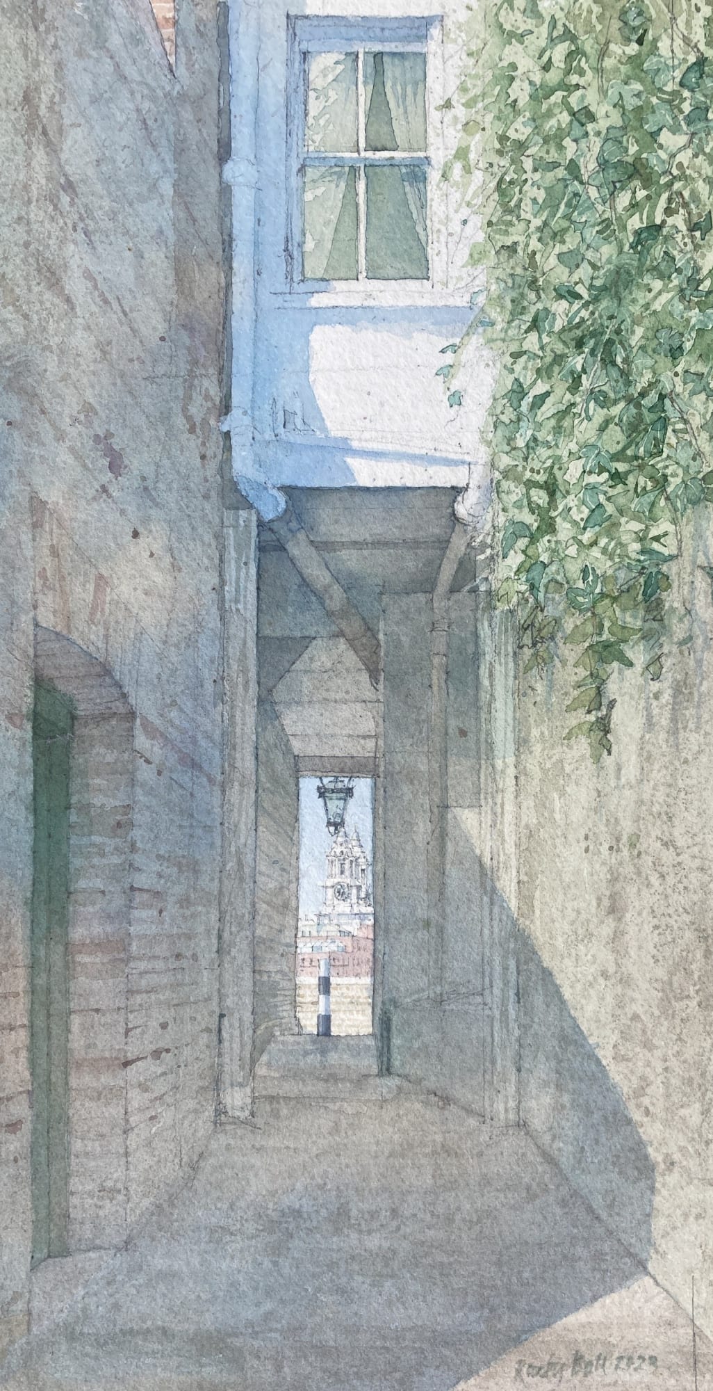 Dennis Roxby Bott RWS, St. Paul’s West End through Cardinal Cap Alley ...