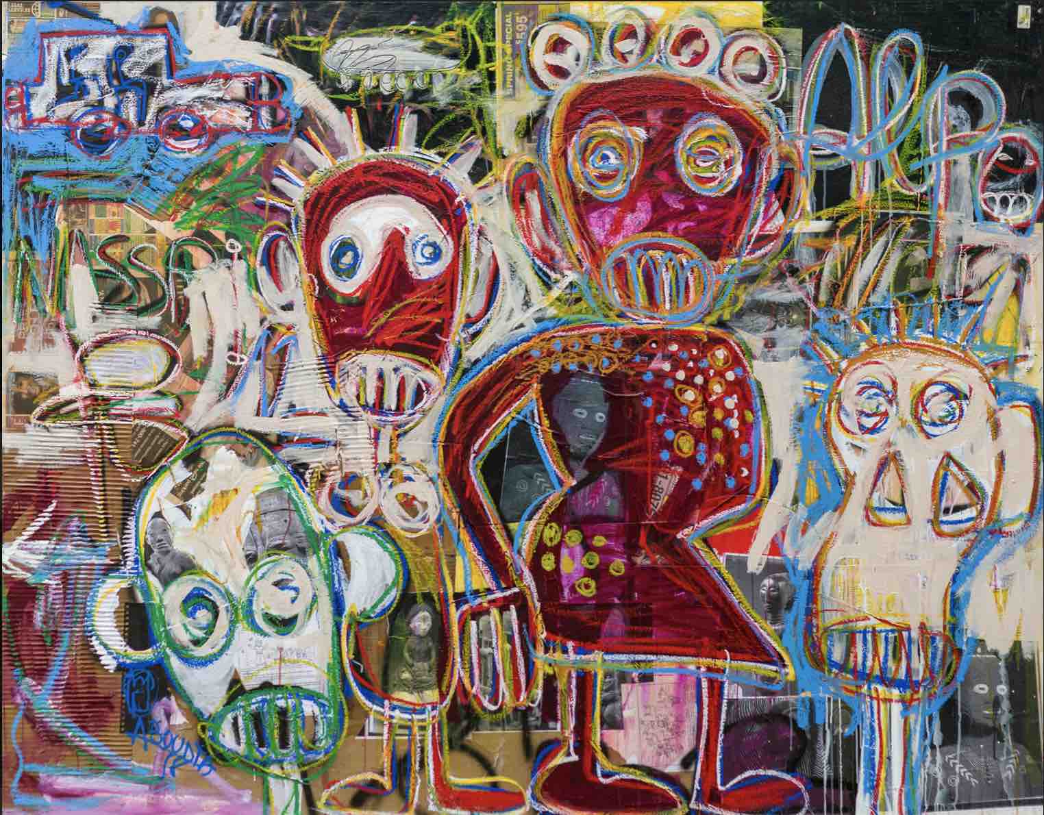 Aboudia, Masquerade #9 , 2019 | Cécile Fakhoury