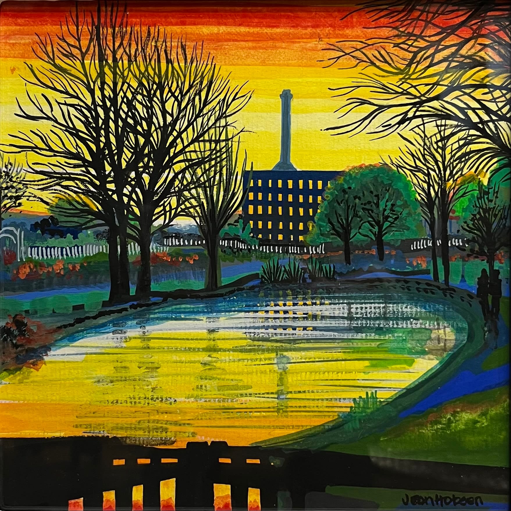 Jean Hobson, Red Sky at Night - Victoria Mill (Study) | Contemporary Six