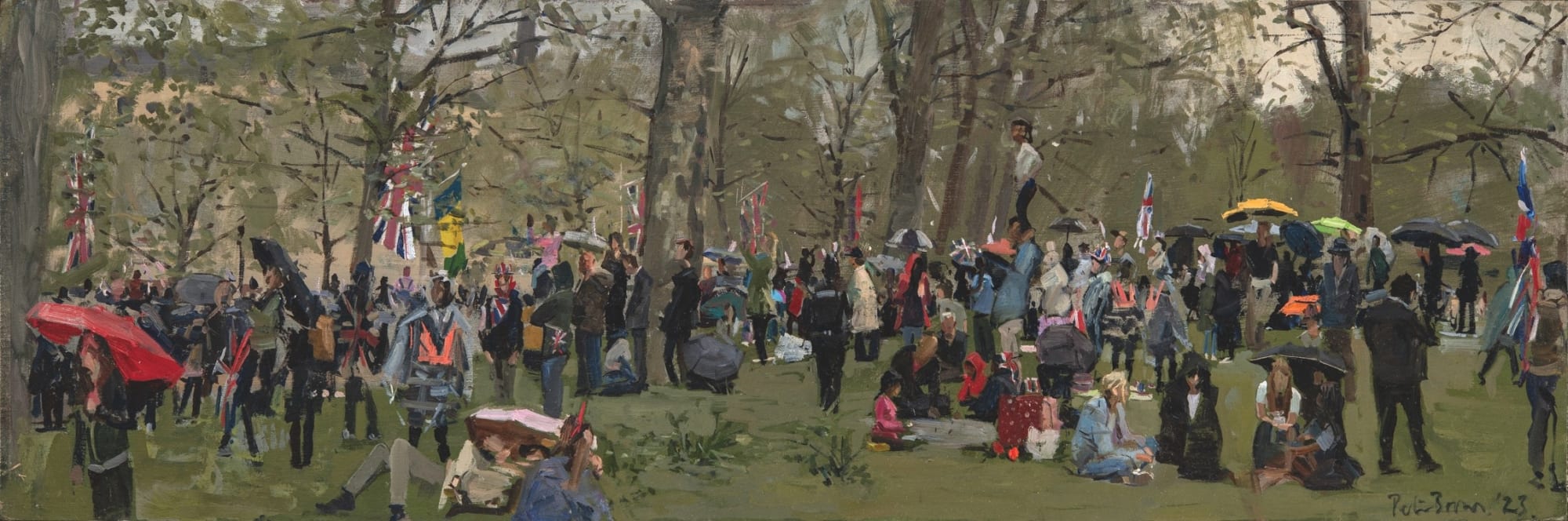 Peter Brown ROI NEAC, The Watching Crowd, St James's Park, The ...