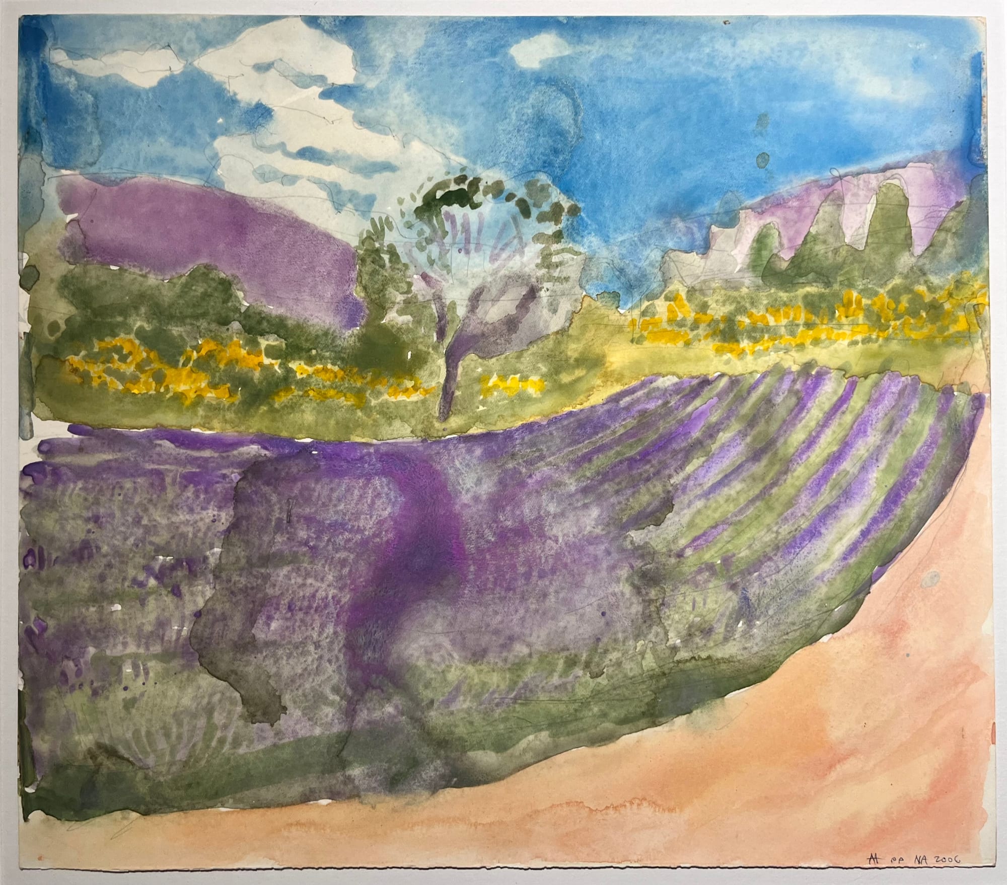 Norman Adams RA, Lavender Field and Distant Sunflowers, 1985 ...