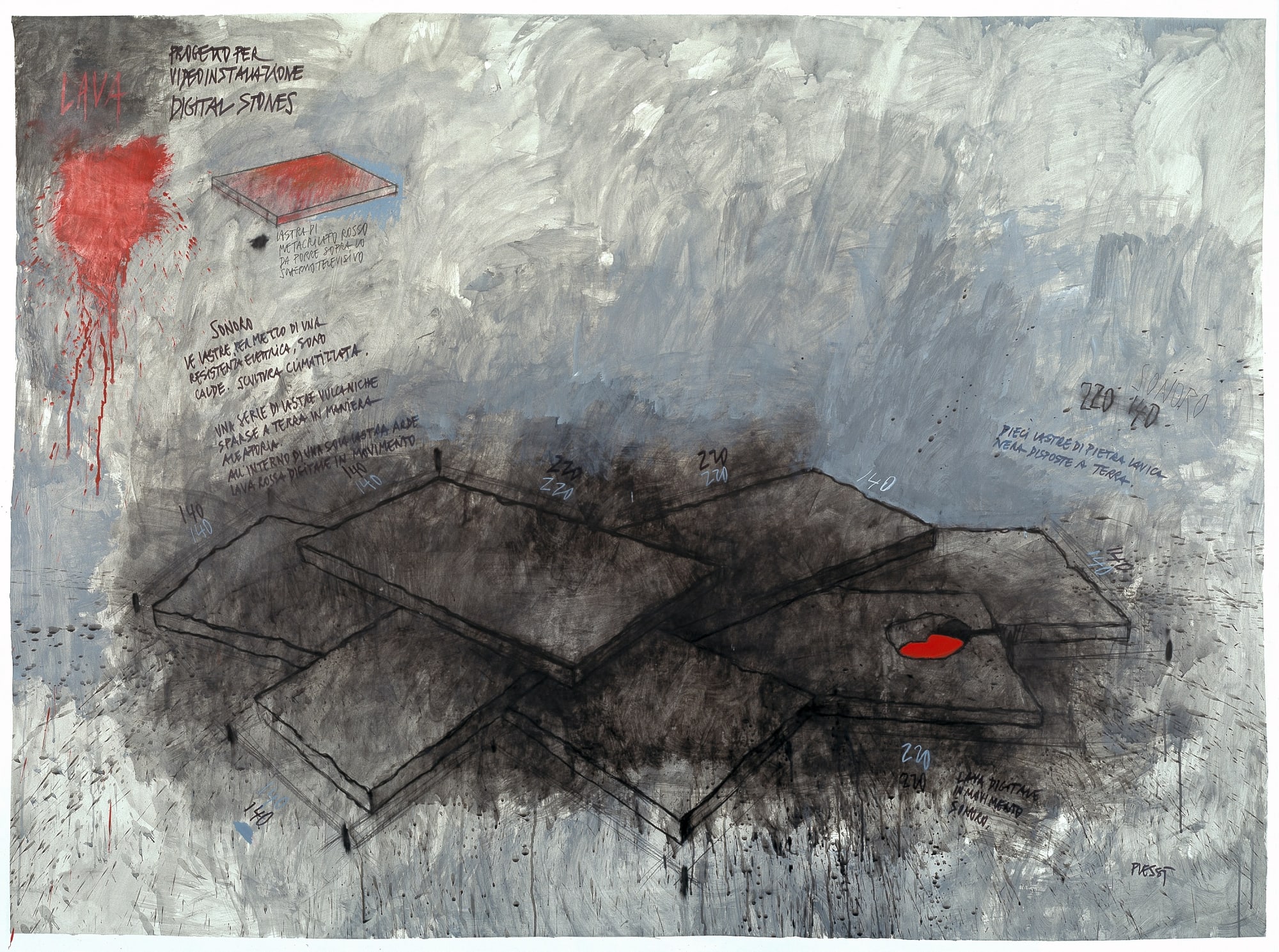 Fabrizio Plessi, Lava Project Digital Stone, 2007 | Galleria d'Arte Contini