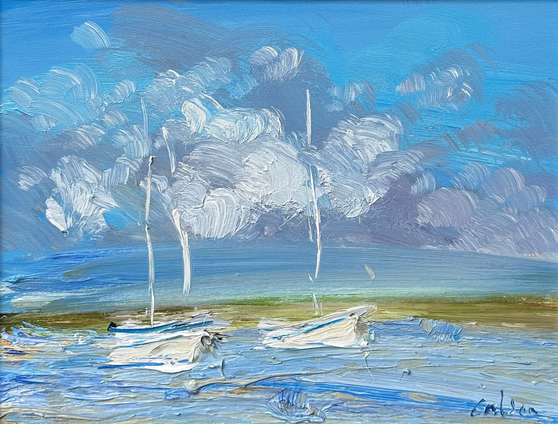 Richard Colson, Moorings Brancaster I (London Gallery) | Cricket Fine Art