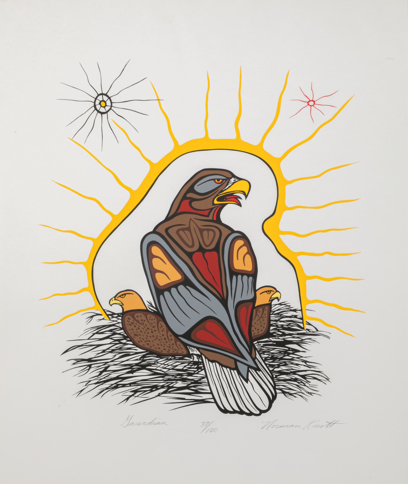 NORMAN KNOTT (1945-2003) ANISHINAABE (OJIBWE), Guardian, late 1970s ...