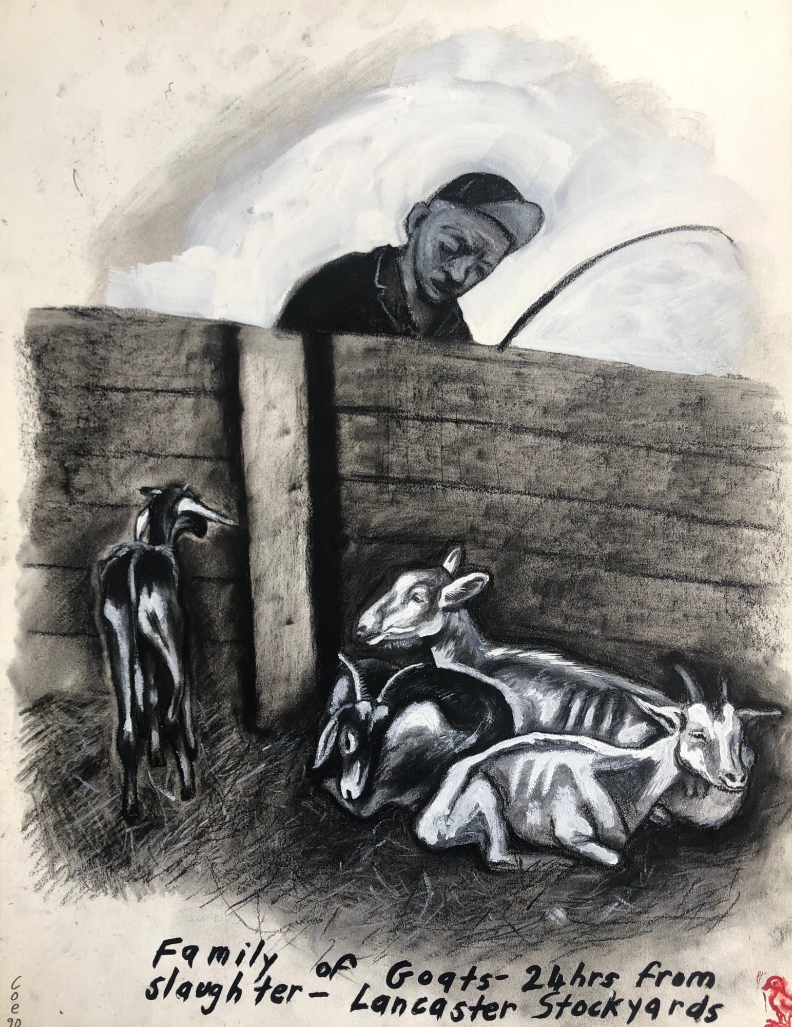 Sue Coe, Family of Goats, 1990 | www.suecoe.com