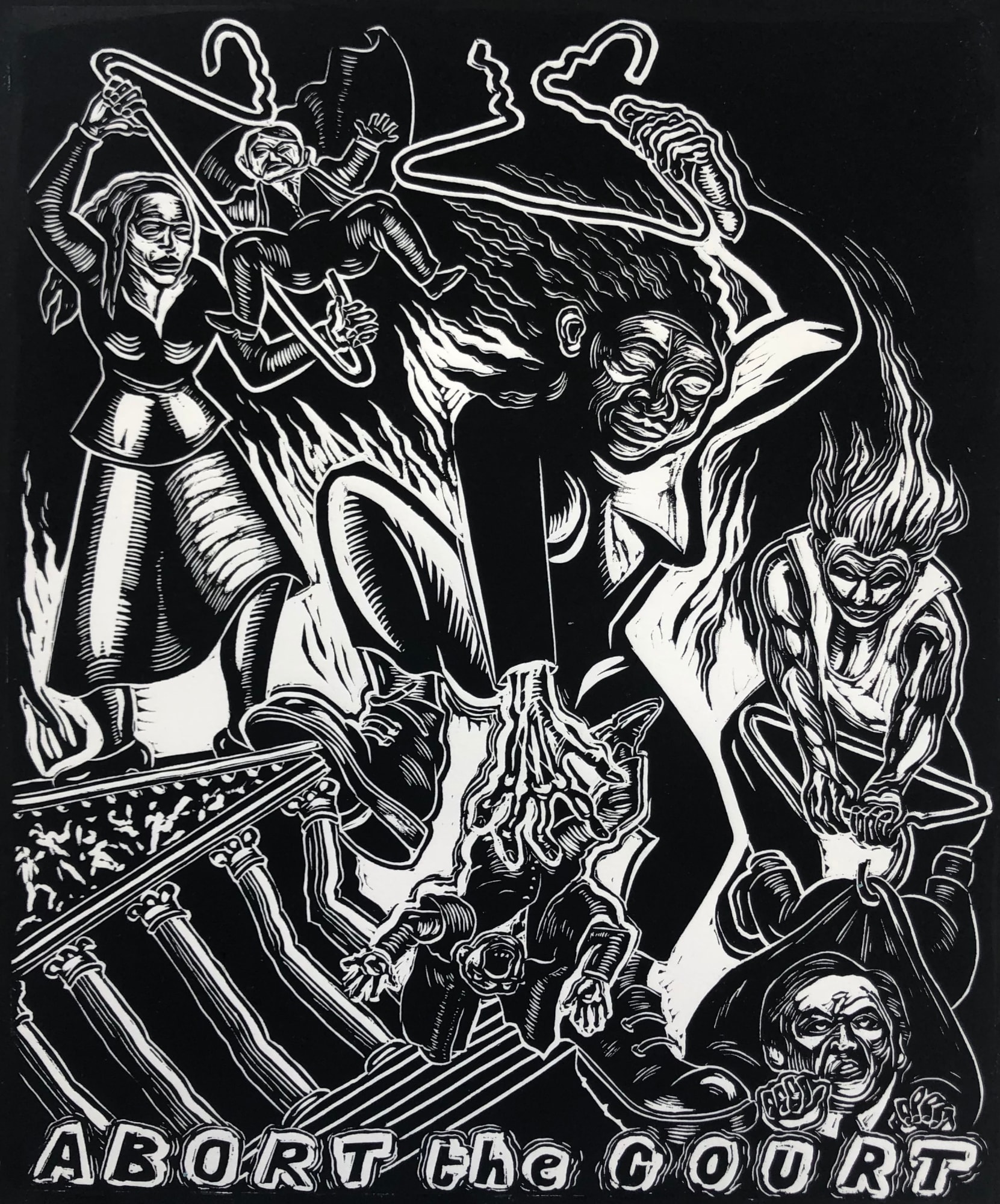 Sue Coe, Abort the Court, 2021 | www.suecoe.com