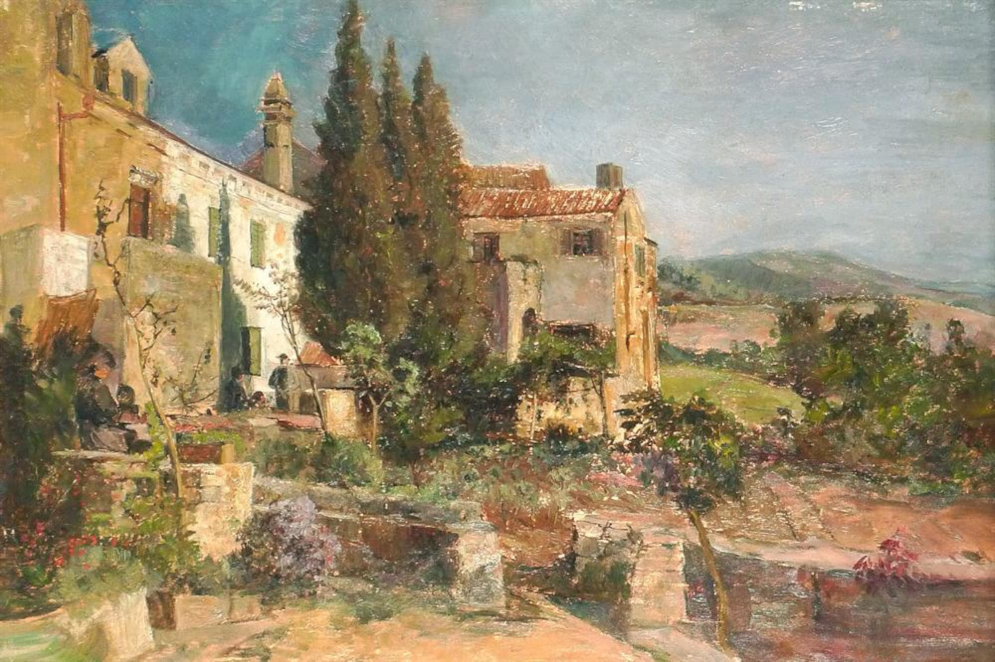 Marie Egner, Im Klostergarten (Motiv aus Italien), um 1890 | Giese ...