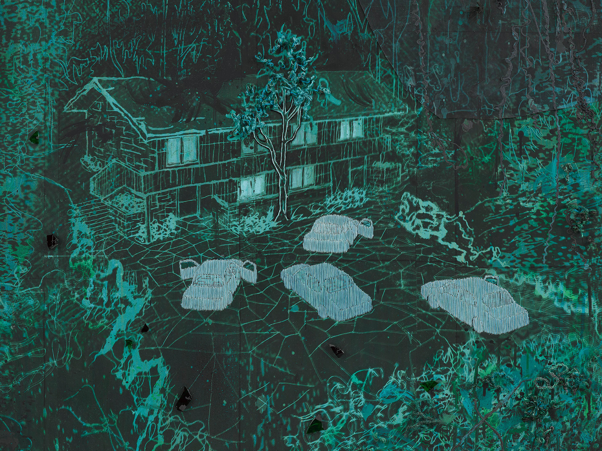 Michael Raedecker, drive, 2024 | GRIMM