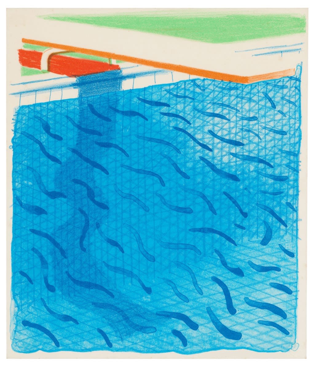 David Hockney, Pool Made with Paper and Blue Ink for Book (Paper Pools ...
