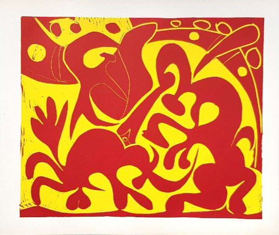 Pablo Picasso, Bullfight (Red and Yellow), 1962 | Hidden Gallery