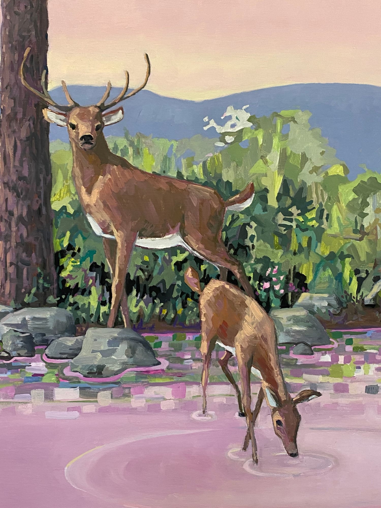 KK Kozik, Pink Doe and Stag, 2022 | Kenise Barnes Fine Art