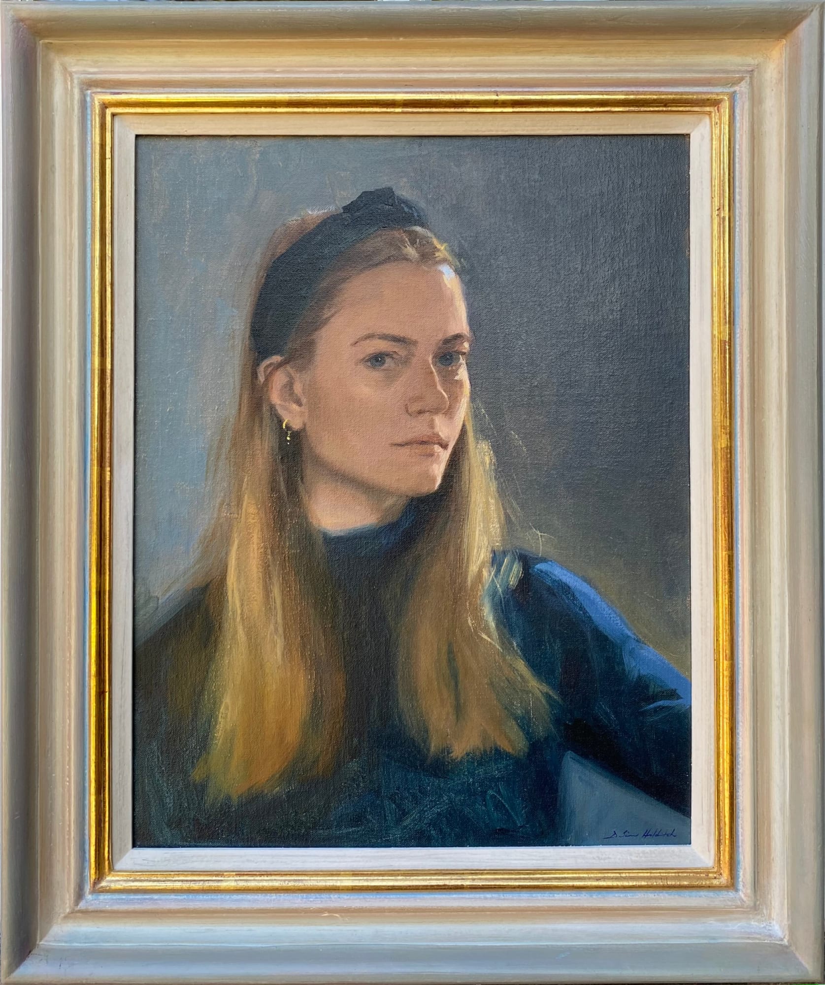 Daisy Sims Hilditch, Self Portrait in Blue, 2022 | McEwan Gallery