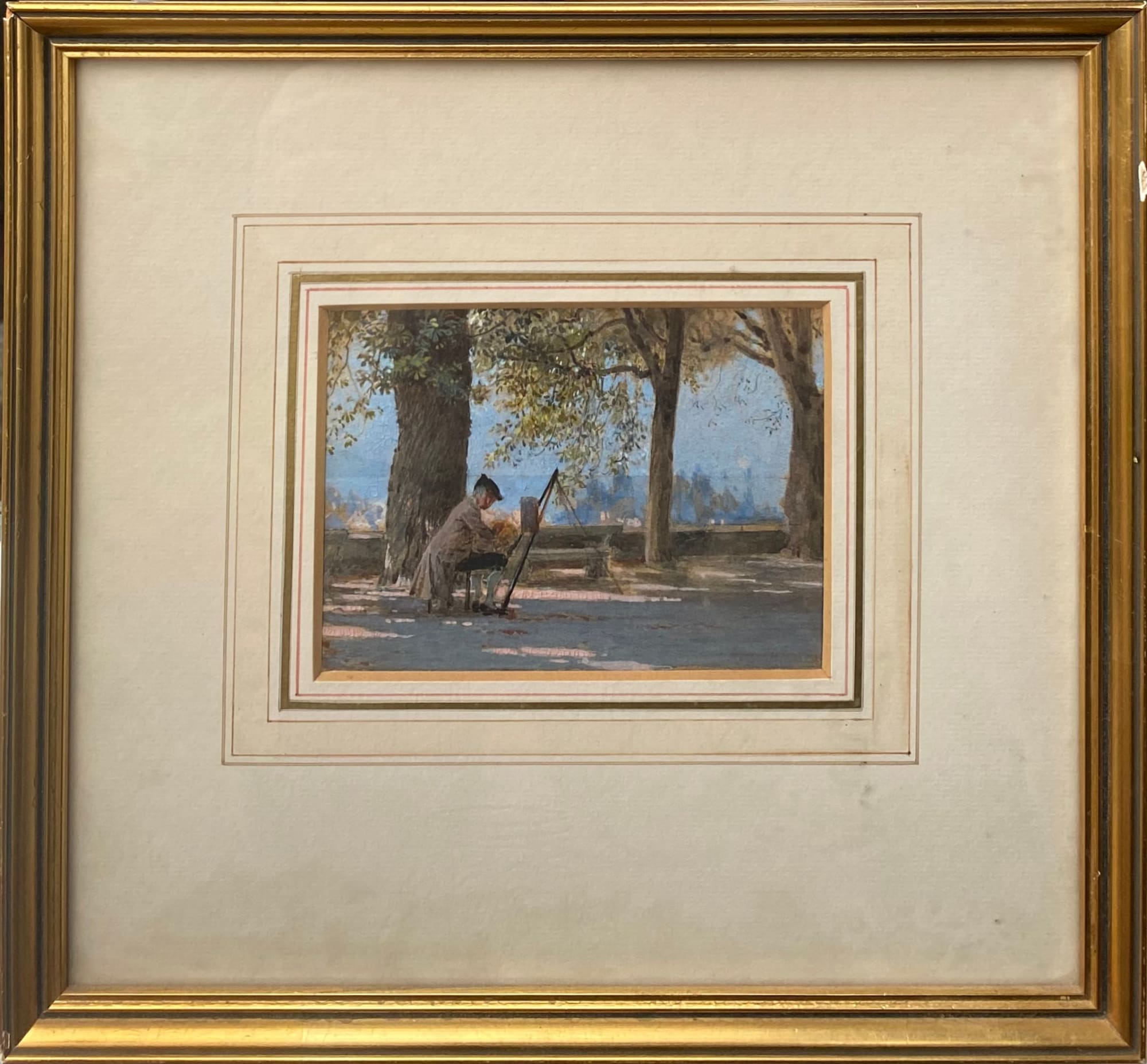 Marcus Stone RA, Painting on the Embankment | McEwan Gallery