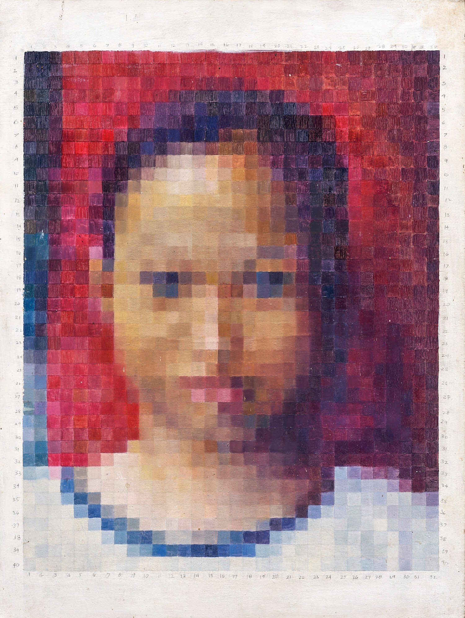瑪莉娜．克魯斯, 《點陣化的自畫像》 Self Portrait in Pixel, 2001 | 安卓藝術