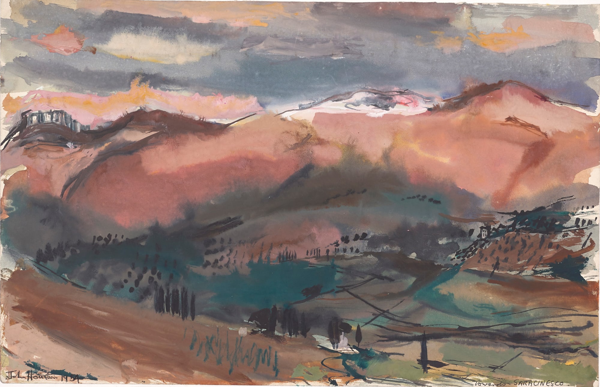 John Houston RSA, Towards Saracinesco, 1954 | Royal Scottish Academy