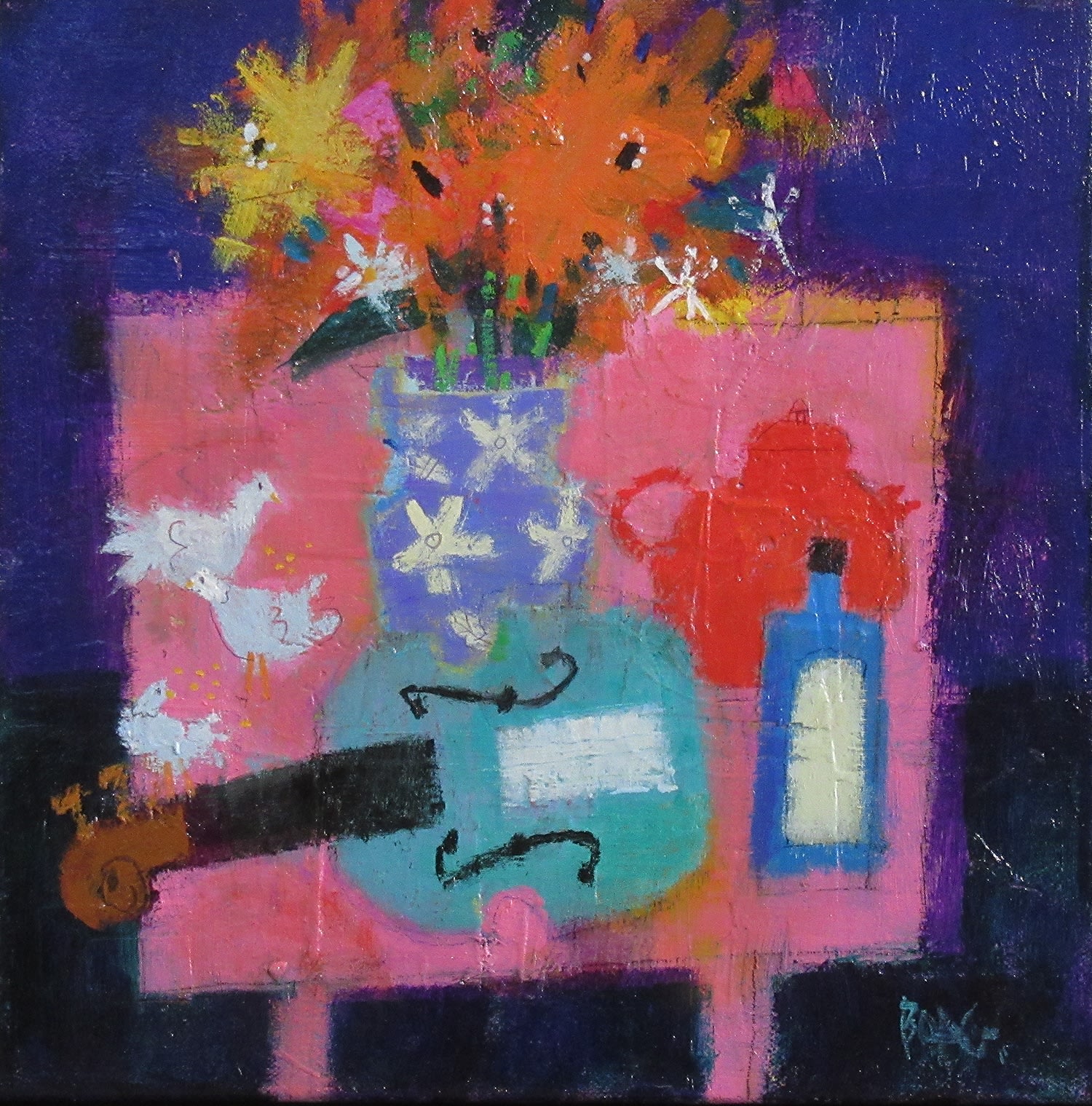 Francis Boag, 3 Doves and Violin | Thompson's Gallery