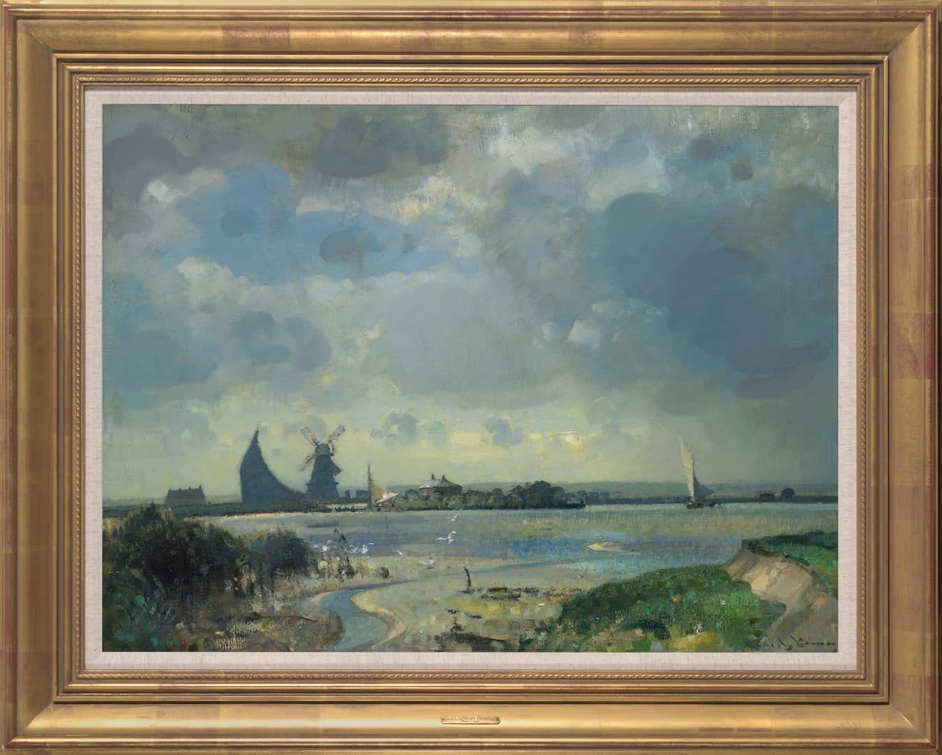 Sir John Alfred Arnesby Brown RA HRBA PNSA, The Estuary - Ebbing Tide ...