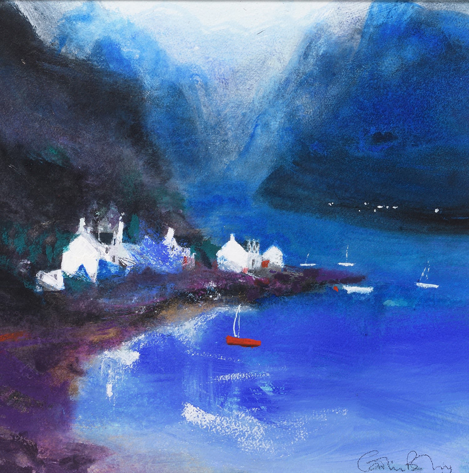 Caroline Bailey RSW, Plockton Red Boat | Thompson's Gallery