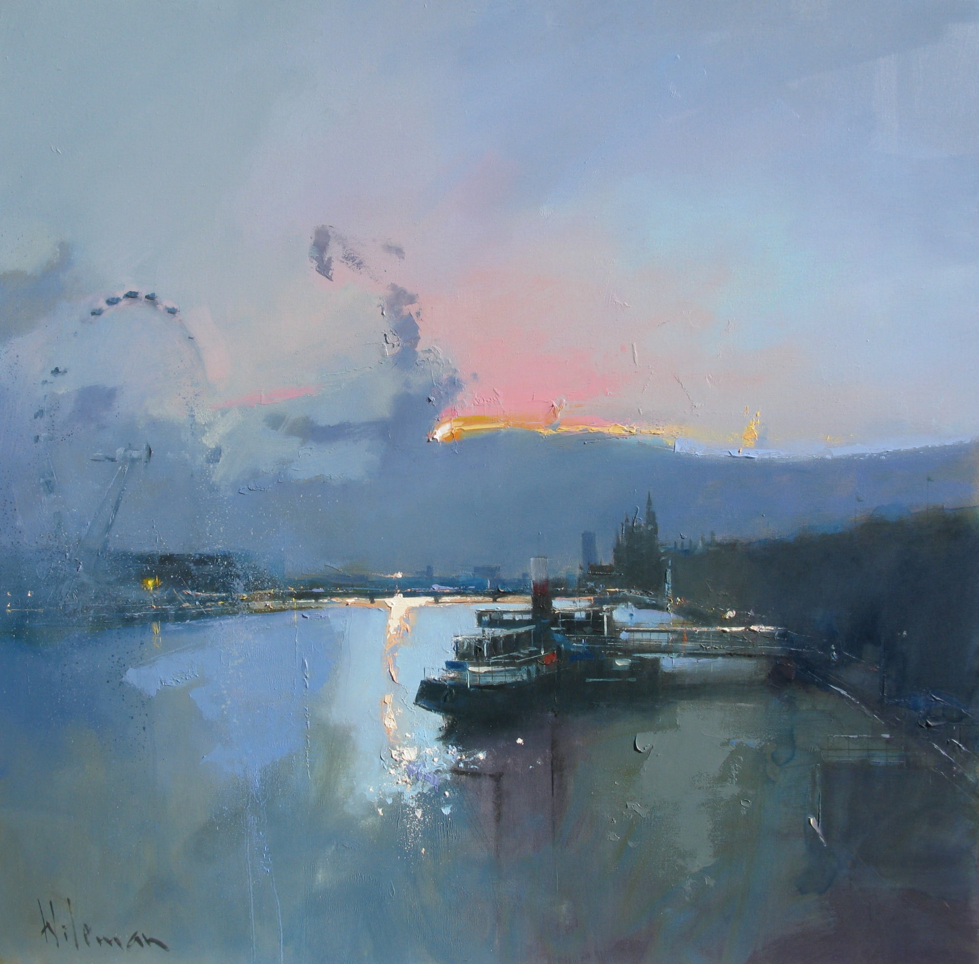 Peter Wileman FROI RSMA FRSA, Dusk over the Thames | Thompson's Gallery