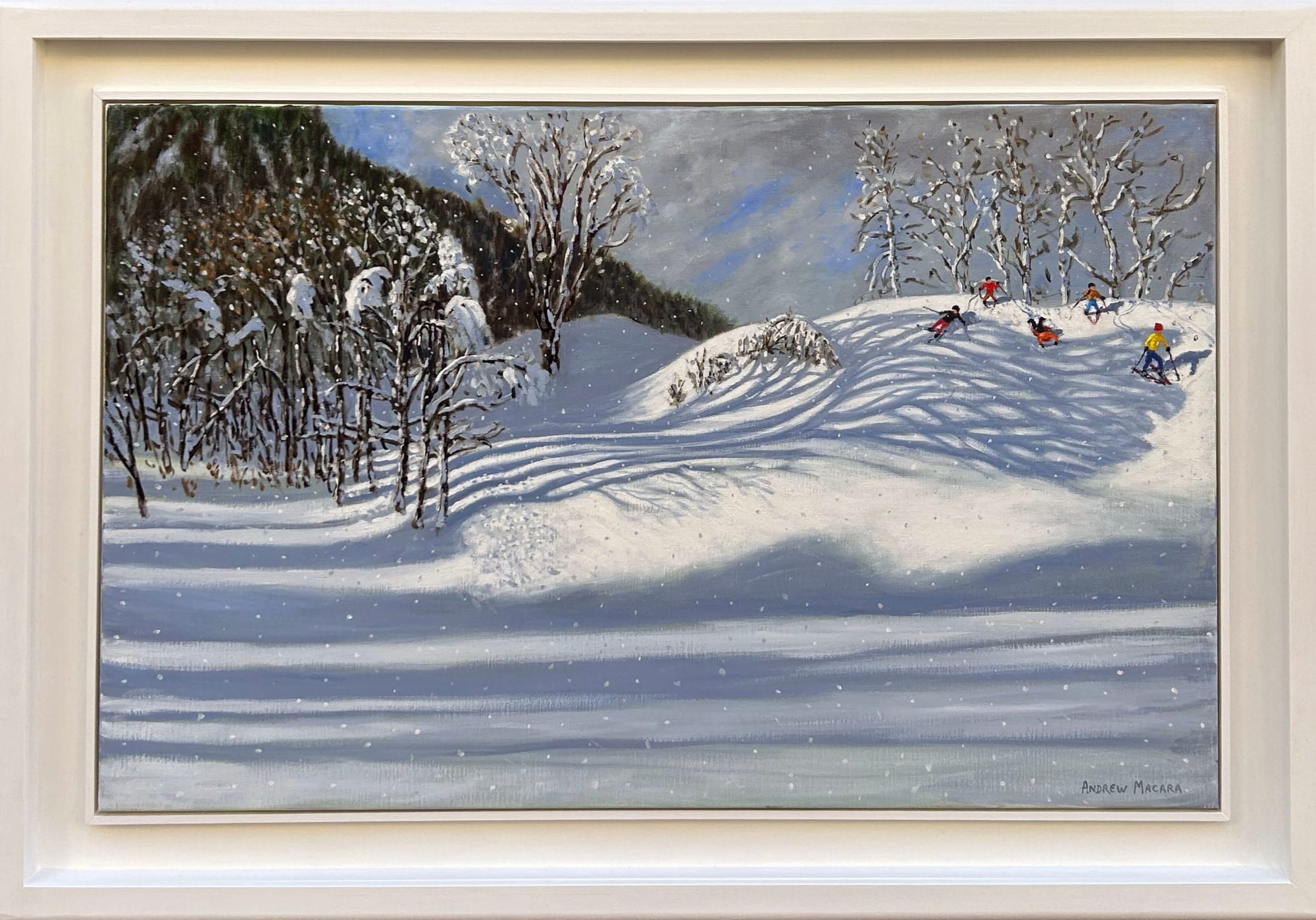 Andrew Macara RBA NEAC, Tree Shadows and Skiers, Tignes, France ...