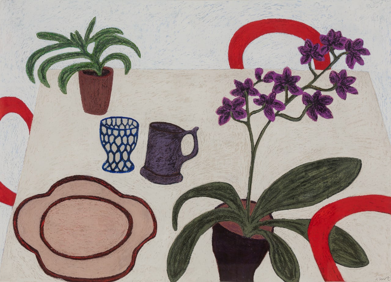 Angela A'Court PS, Three Red Chairs | Thompson's Gallery