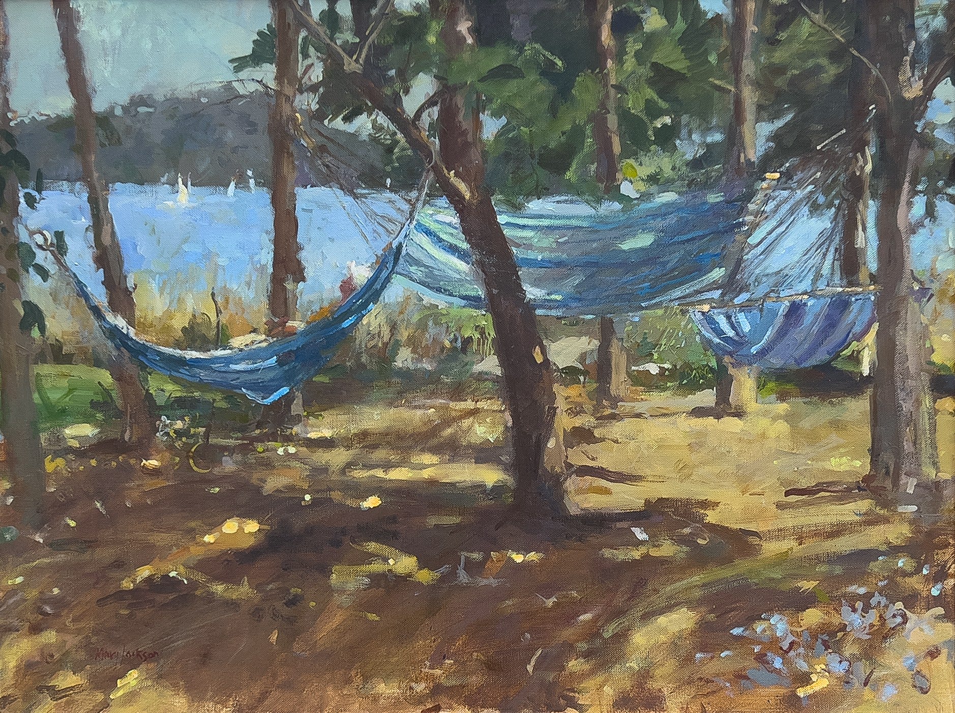 Mary Jackson RWS NEAC, Under the Trees, The Boat House | Thompson's Gallery