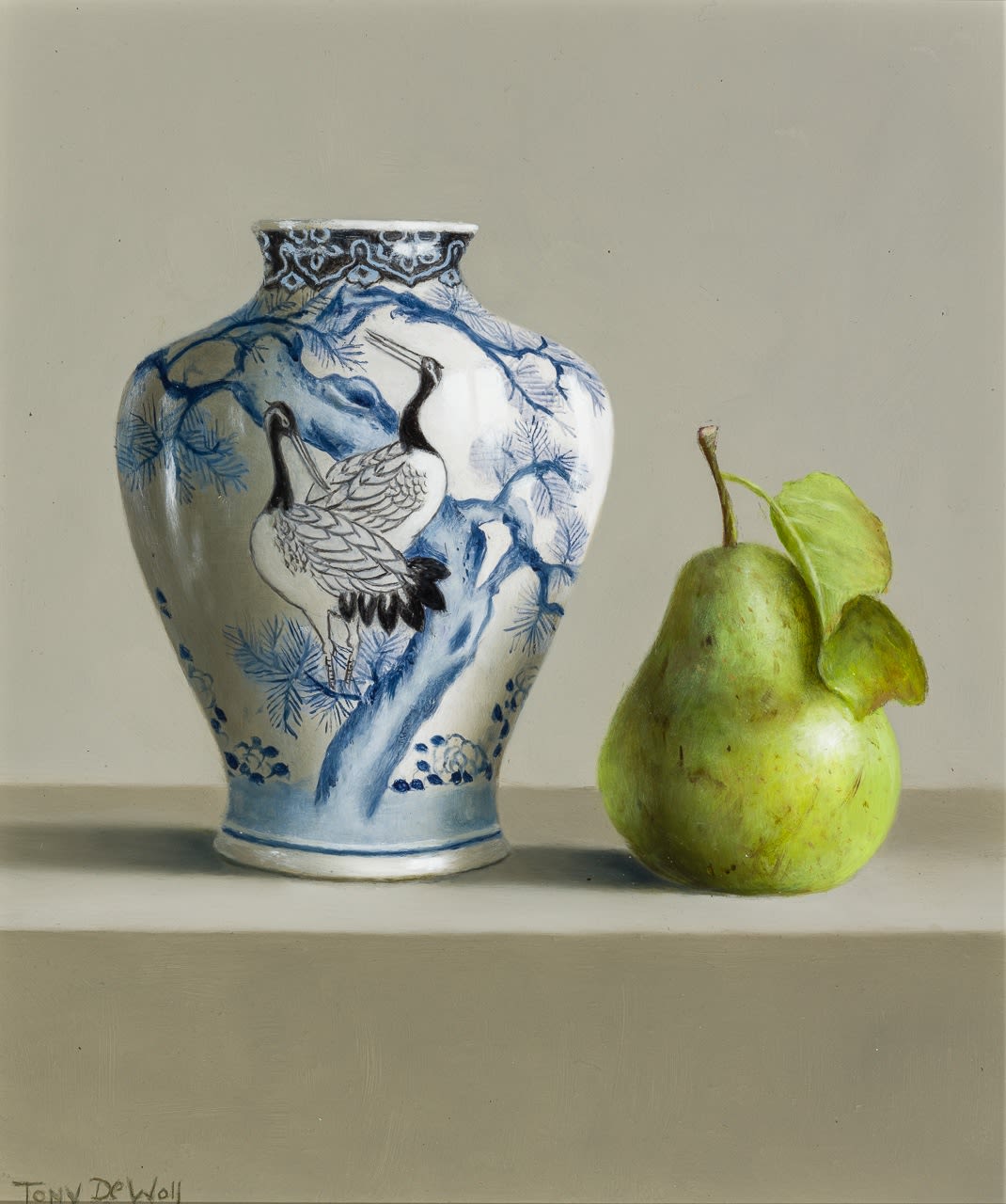 Tony de Wolf, Crane Jar and One Pear | Thompson's Gallery