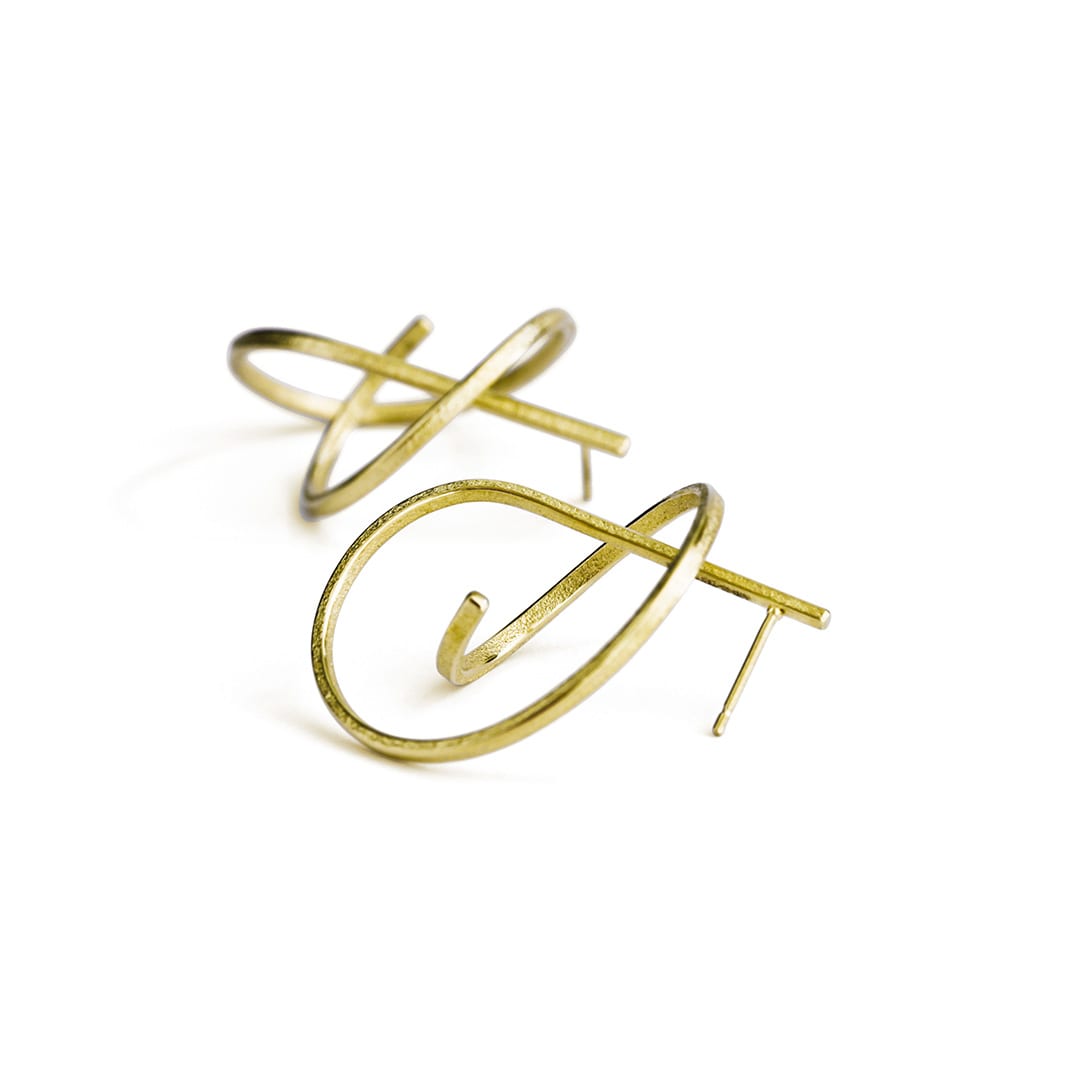 sculptural jewellery gold - sculptural earrings in Fairtrade Gold at ...