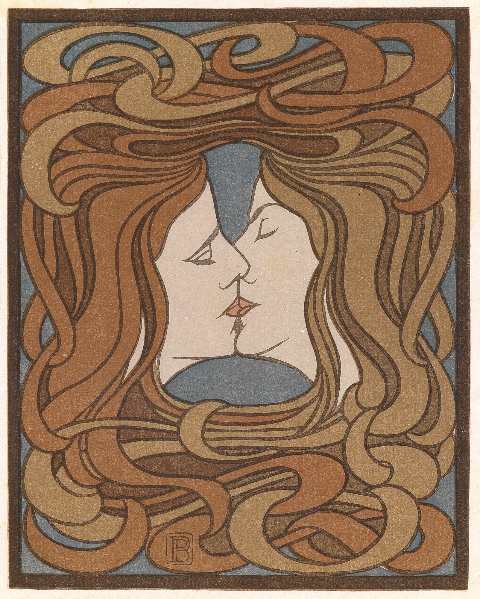 Peter Behrens, Der Kuss (The Kiss), 1900 | Galerie Fledermaus