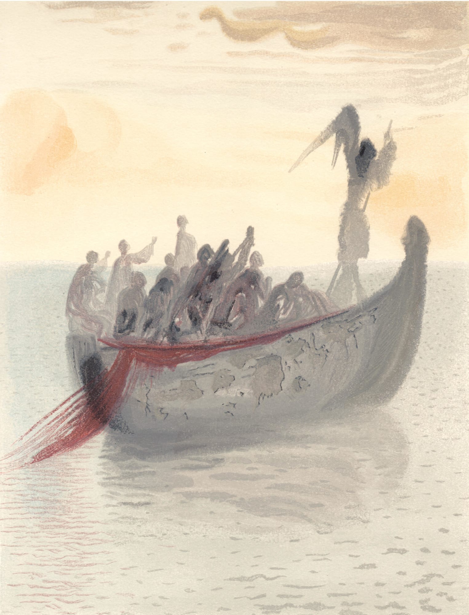 Salvador Dalí, The Grim Boatman’s Boat (Purgatory: Canto 2), 1960-64 ...