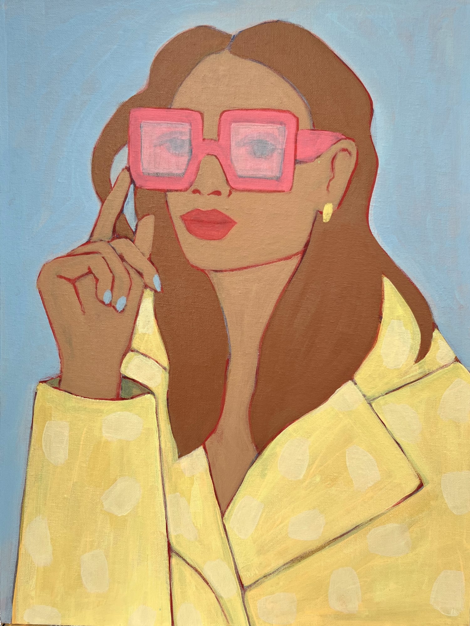 Susie Stone, Yellow Dots and Pink, 2021 | Eames Fine Art