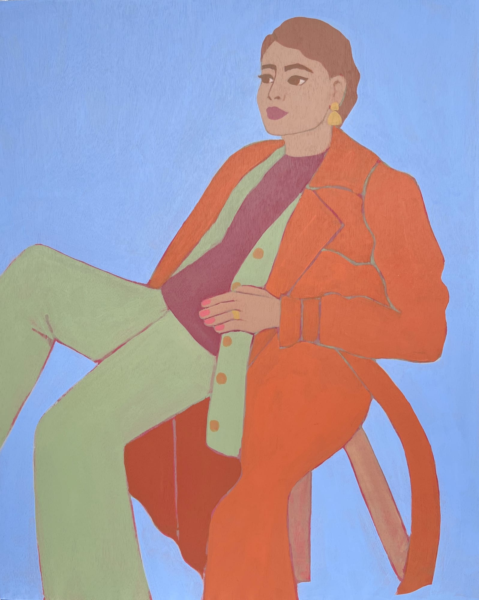 Susie Stone, Orange, Sage and Plum, 2021 | Eames Fine Art