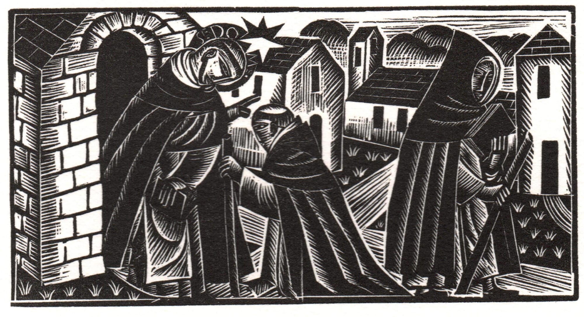 David Jones, S. Dominic blessing Friar: and Friar on pilgrimage | Eames ...