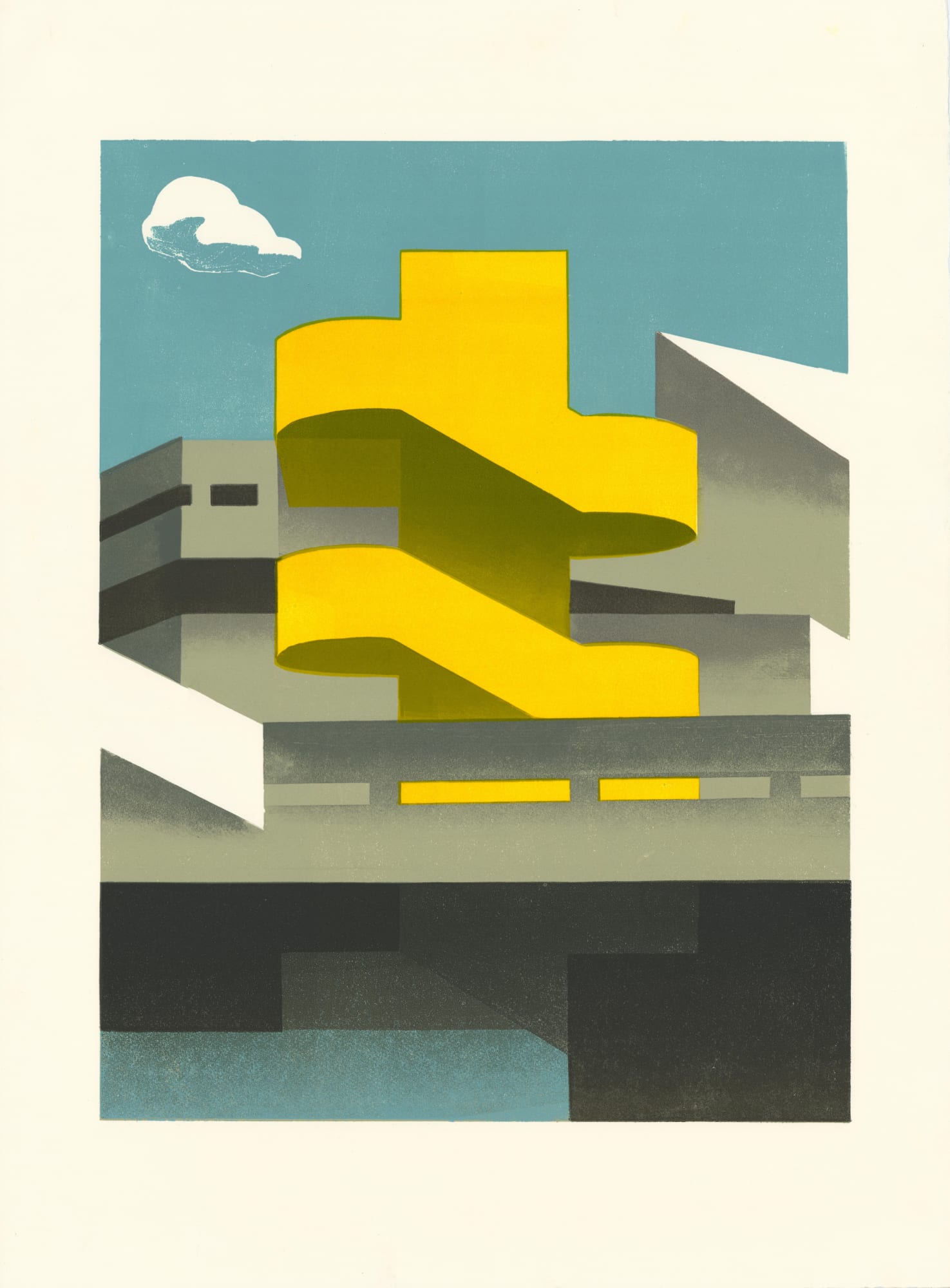 Paul Catherall, Southbank Steps Yellow, 2021 | Eames Fine Art