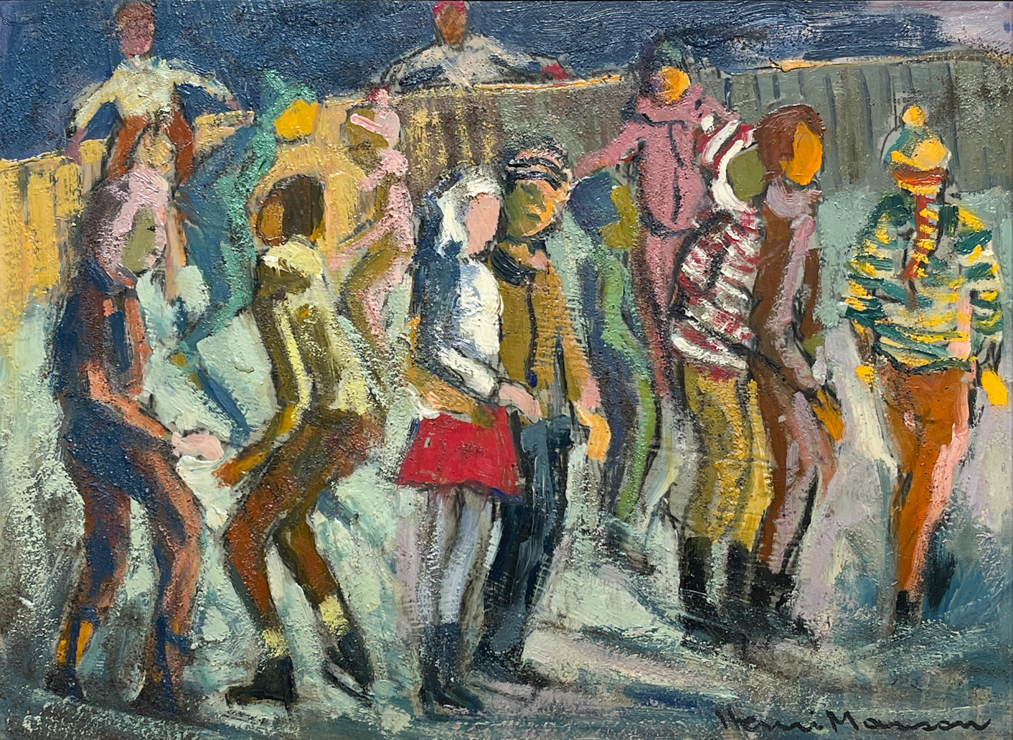 Henri L. Masson, Skaters, 1971 | Artworks | Alan Klinkhoff Gallery ...
