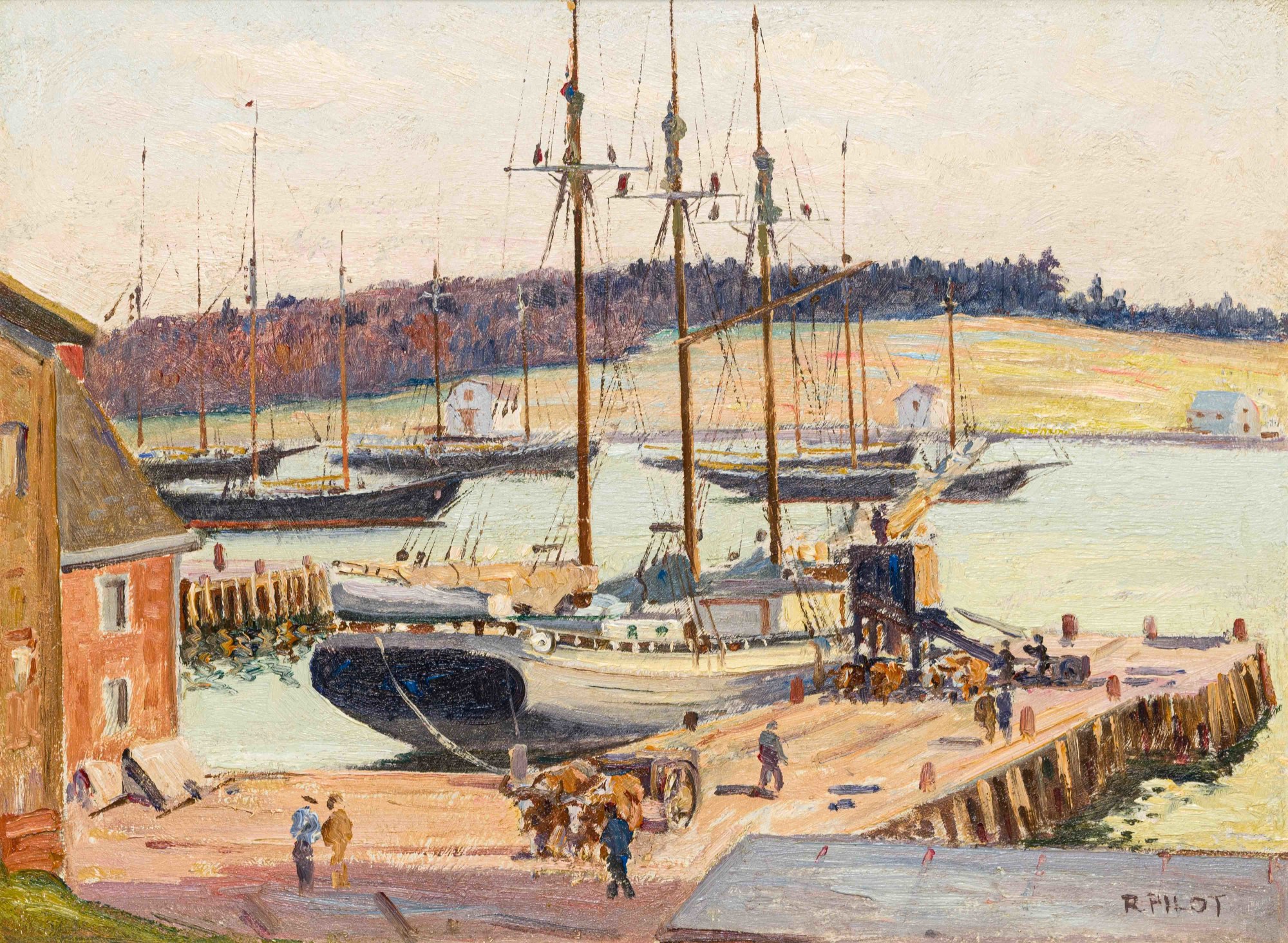 Robert Pilot, Unloading the Schooner | Alan Klinkhoff Gallery | Art ...